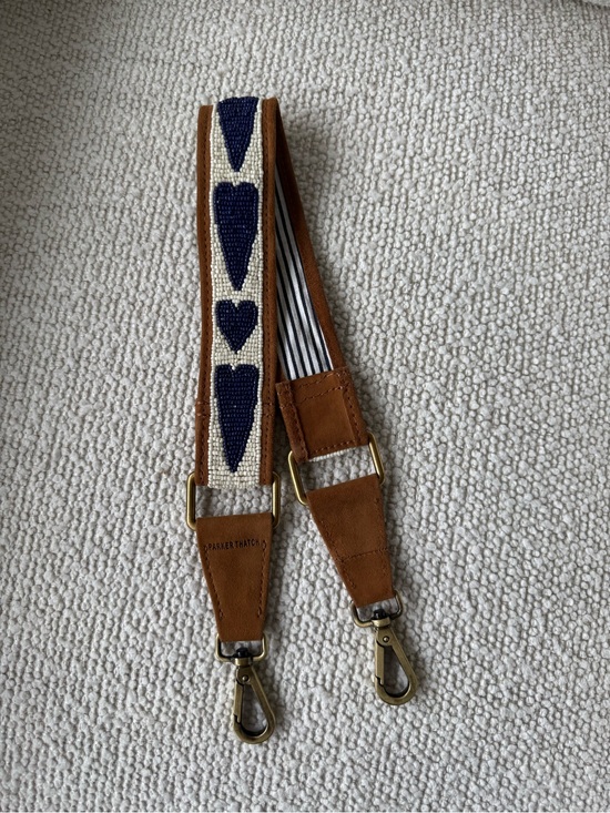Parker Thatch | Accessories | Suede Brown Navy Heart Guitarstyle Bag ...